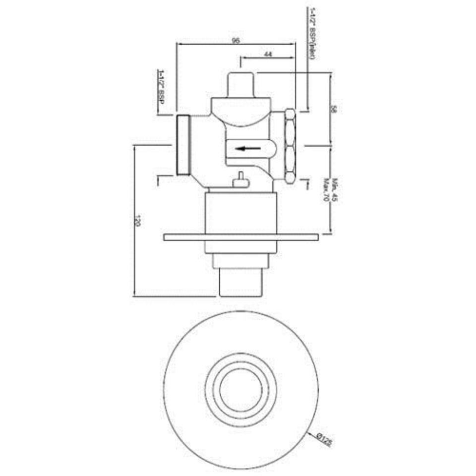 32mm Dual Flow Toilet Round Flush Valve 2.0/4.0 Litres