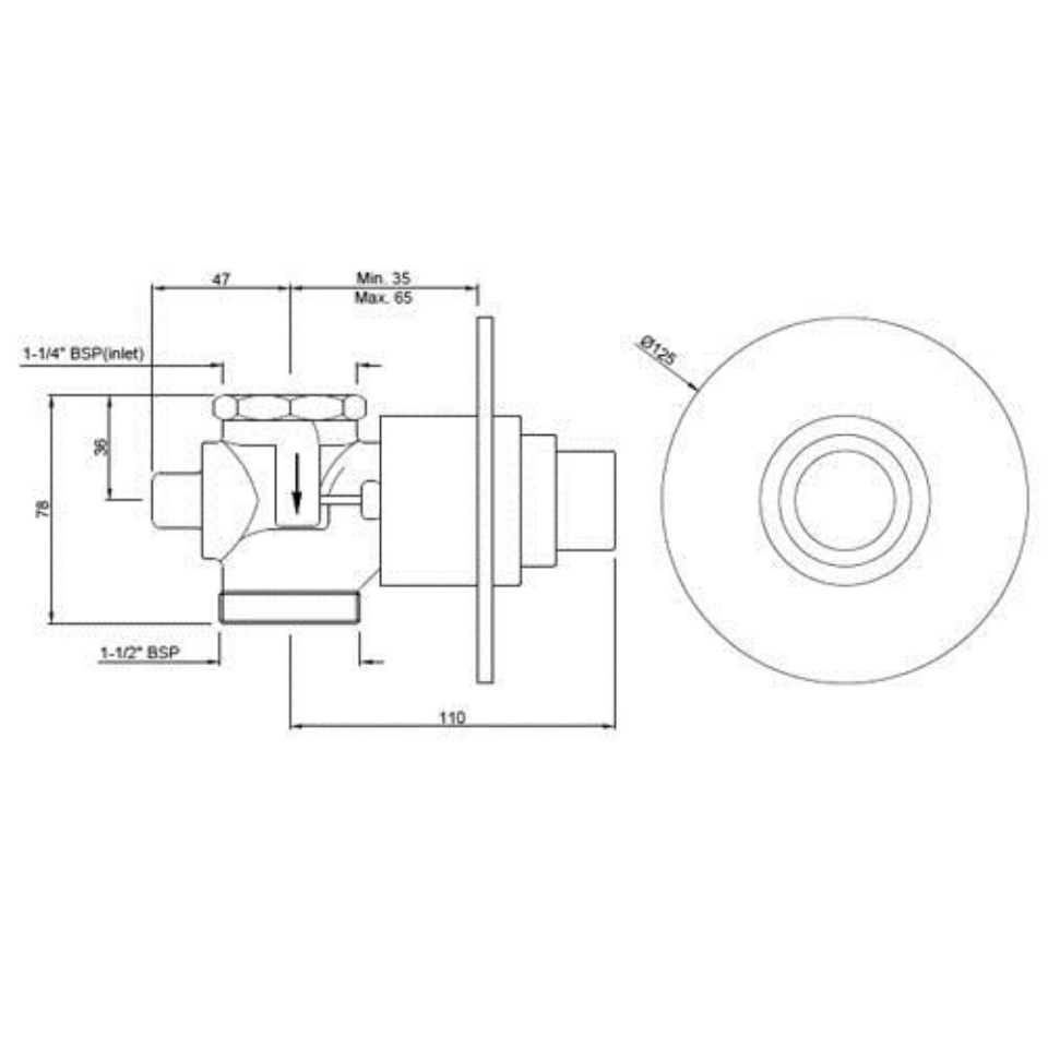 32mm Dual Flow Toilet Flush Valve 3.0/6.0 Litres | Round | Jaquar