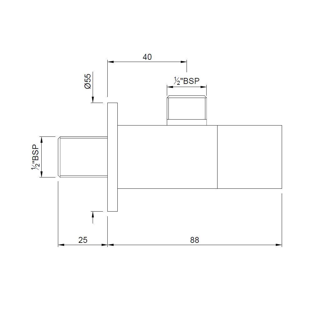 Aria Angle Value - Stop Cock with Wall Flange
