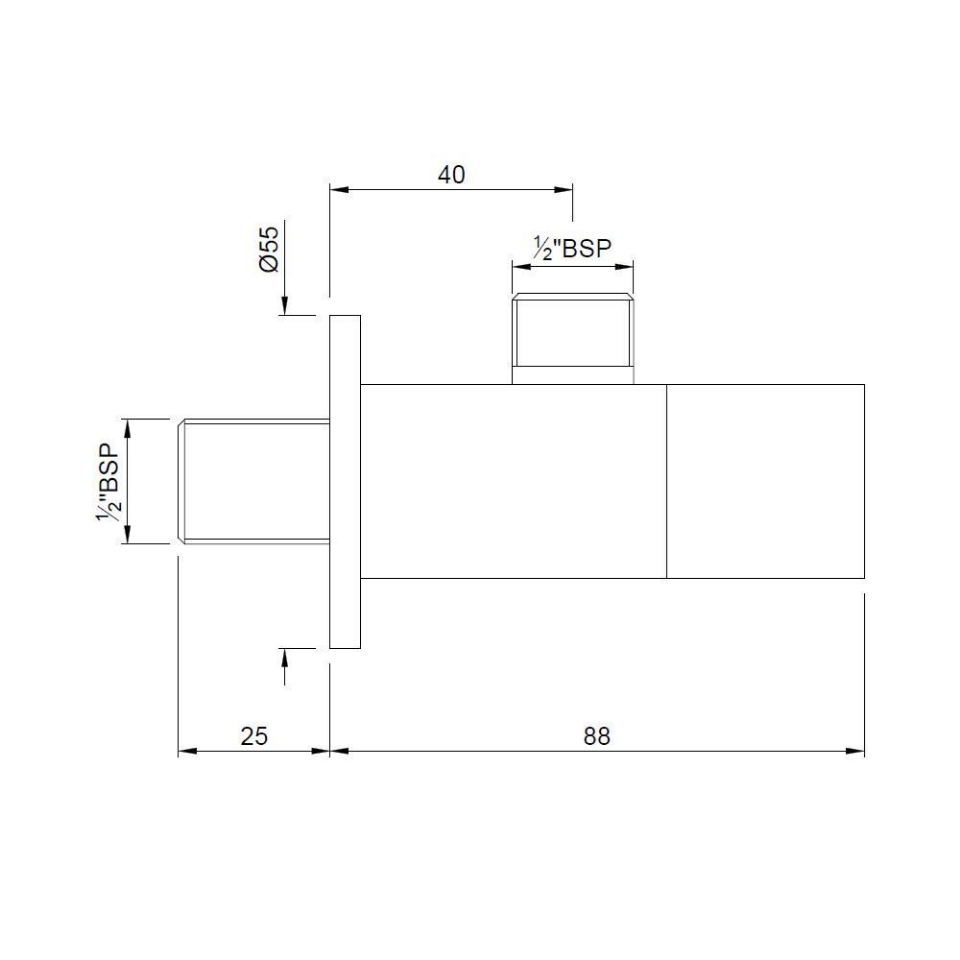 Aria Angle Value - Stop Cock with Wall Flange