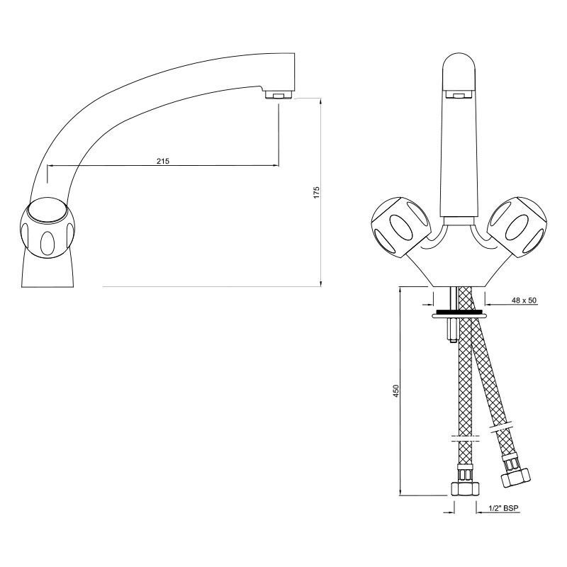 Clarion Extended Spout Sink Mixer | Sink Mounted