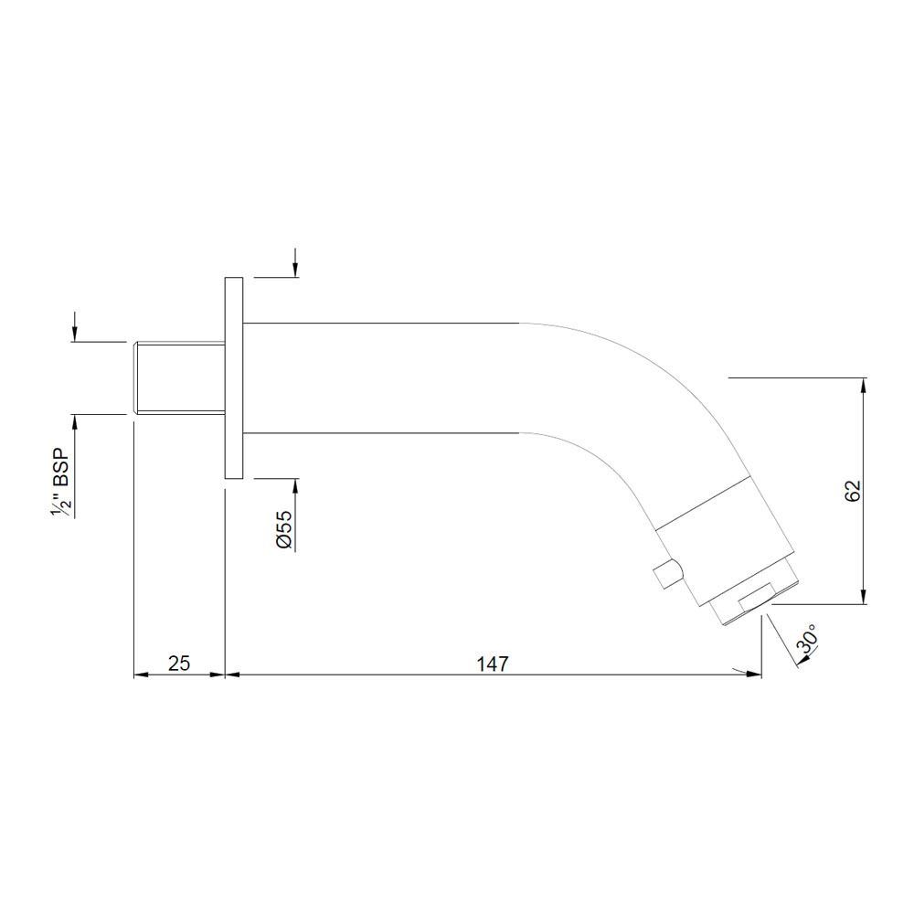 Wall Mounted Spout Operated Piller Tap | Round Shape