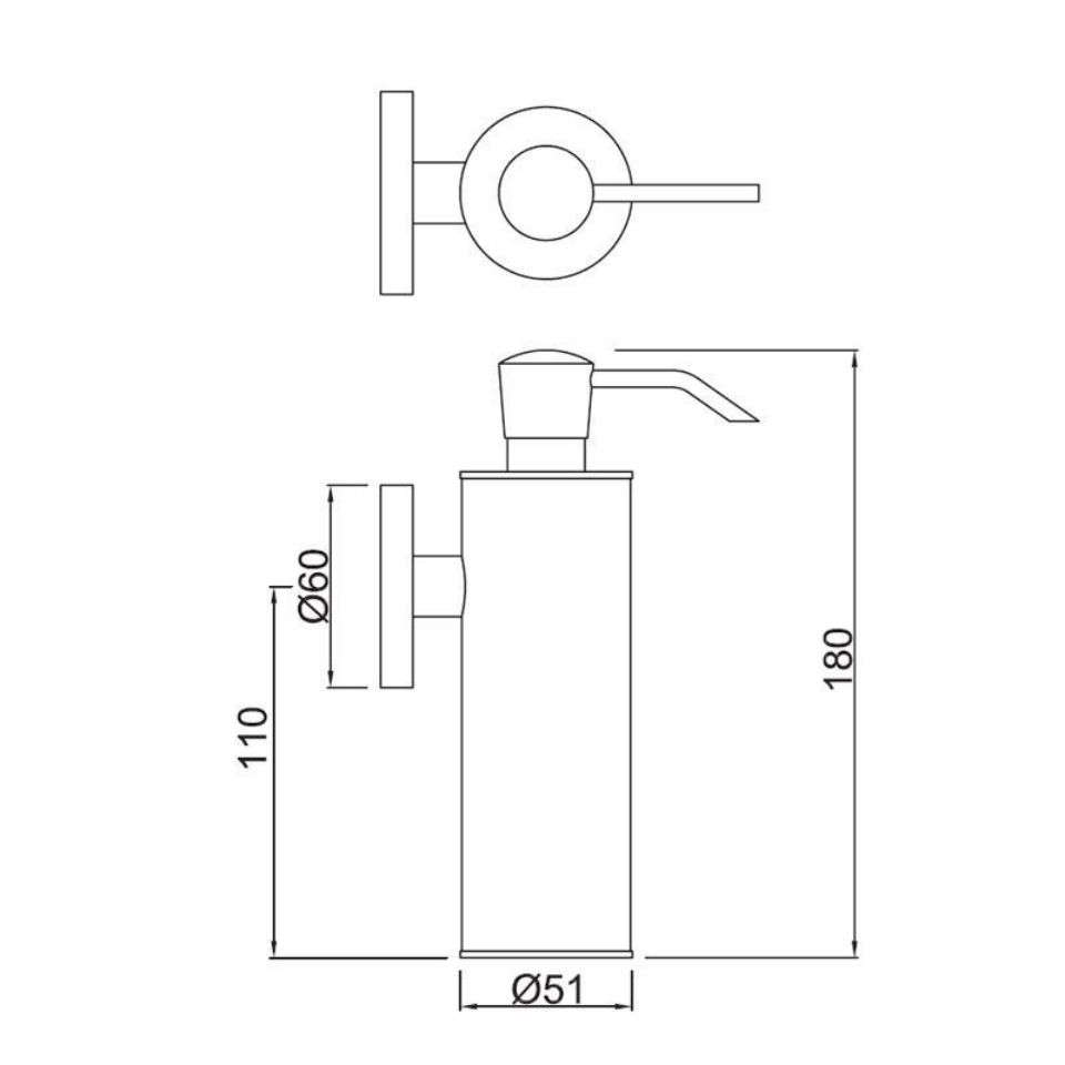 Continental Wall Mounted Mettalic Liquid Soap Dispensor