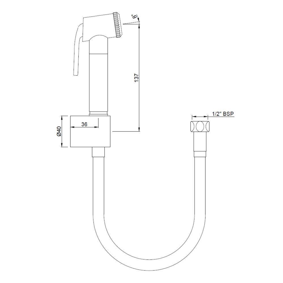 Chrome Finish Health Faucet with 1Mtr Easy Flex Tube