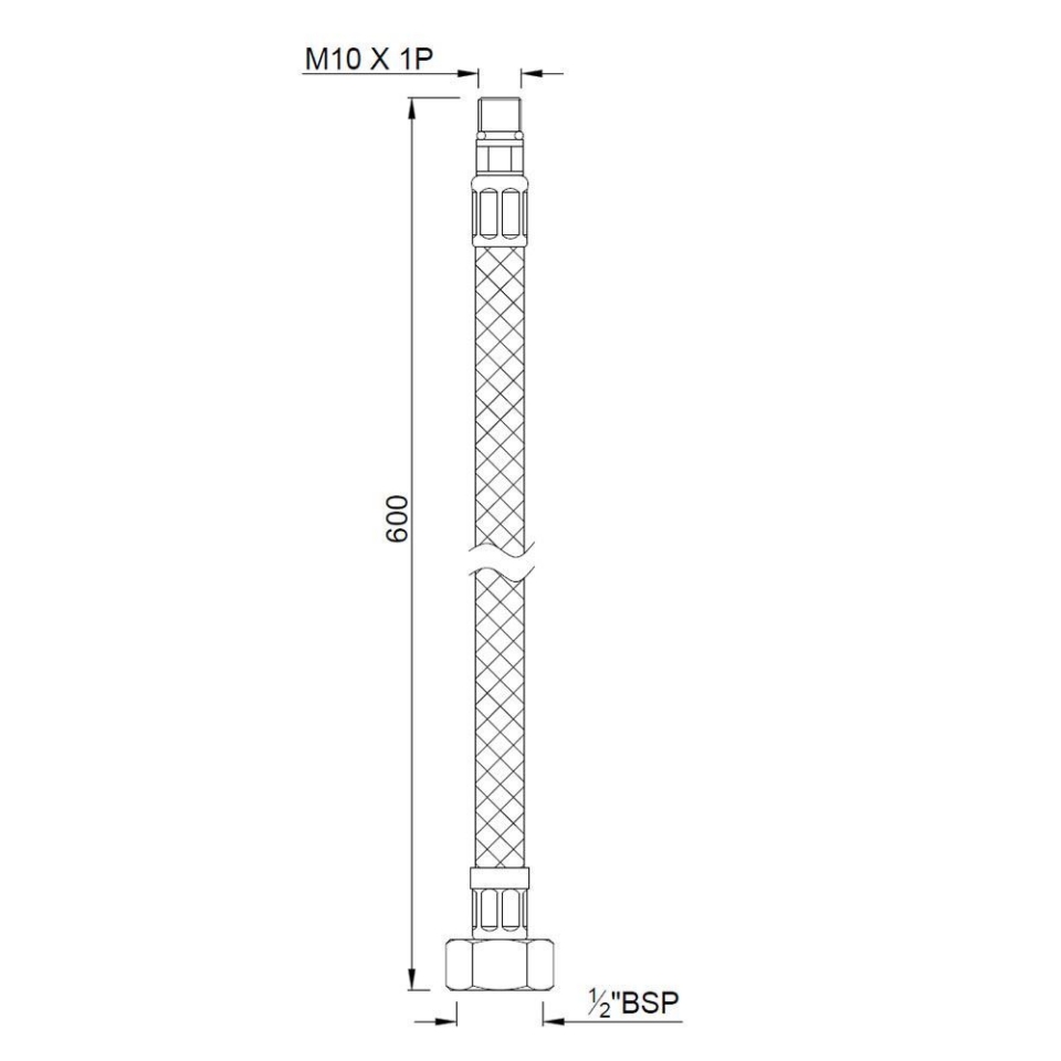 Jaquar 600mm Long Braided Hose ALD-CHR-801B | Faucets