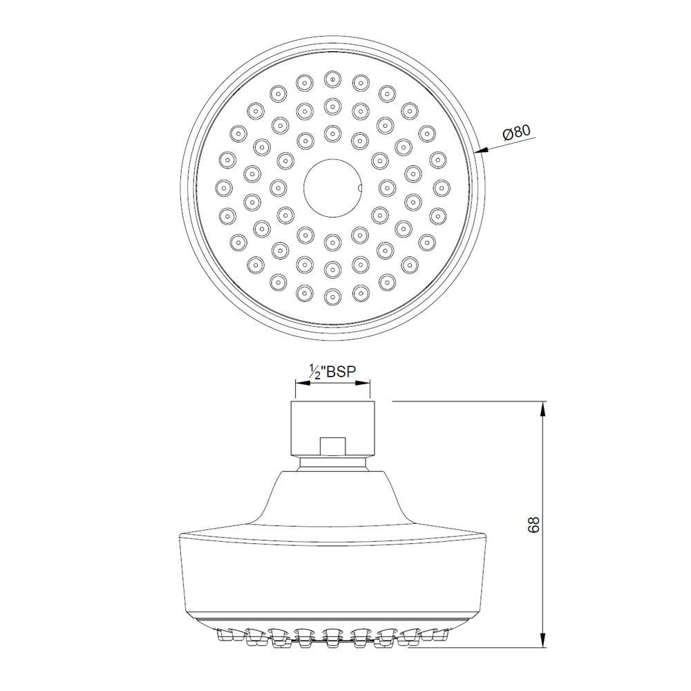 Round Overhead Rain Shower - 100mm | Rubit Clean System