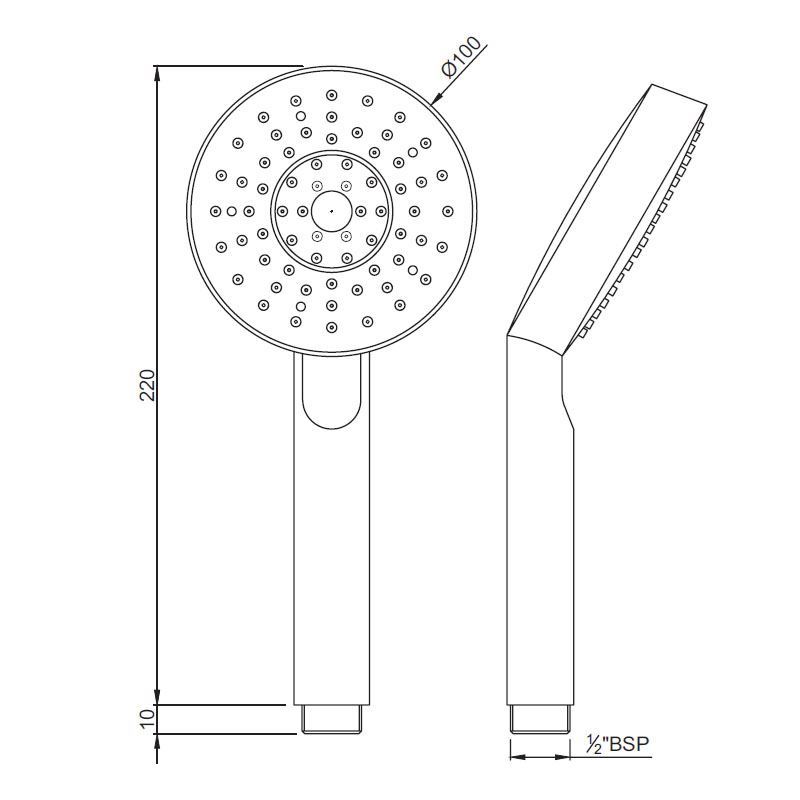 100mm Round Shape Single-Flow Hand Shower For Bathrooms