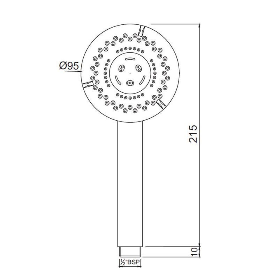 Round Shape Multi Flow 95mm Hand Shower | ABS Body