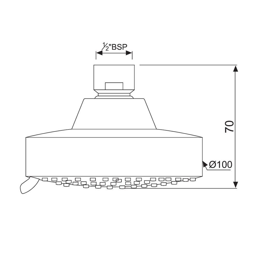 100mm Round Shaped Multi-Flow Overhead Bathroom Shower