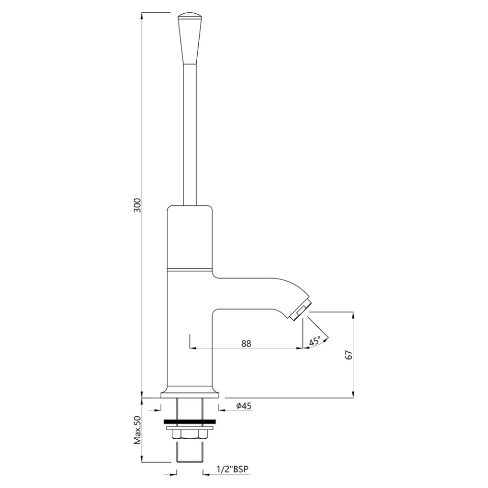 New Age Pressmatic Pillar Tap with Elbow Extended Lever