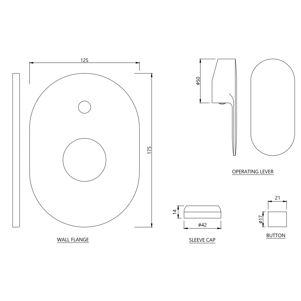 Chrome Opal Prime 2 Way Divertor Exposed Parts Kit - for ALD-065
