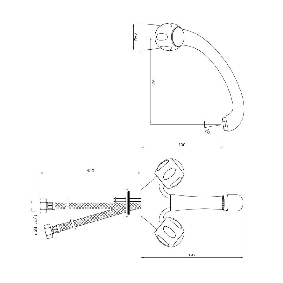 Clarion Extended Swinging Spout Sink Mixer | Sink Mounted