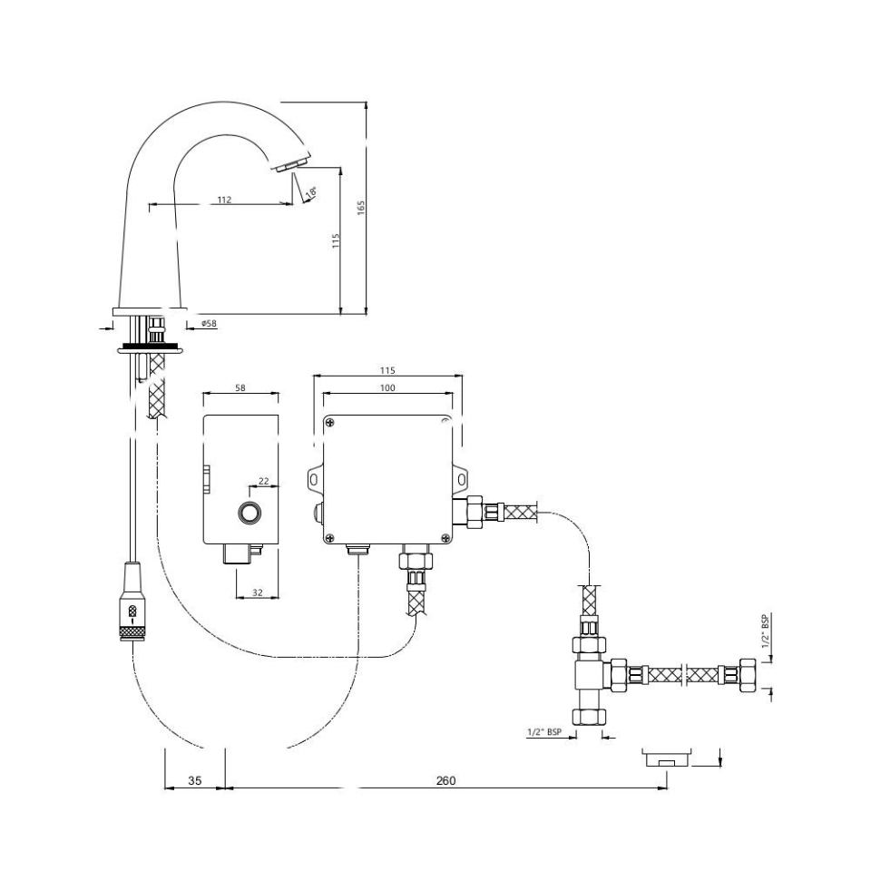 Washbasin Mounting Round Aquisense Sensor Faucet | Automatic Tap