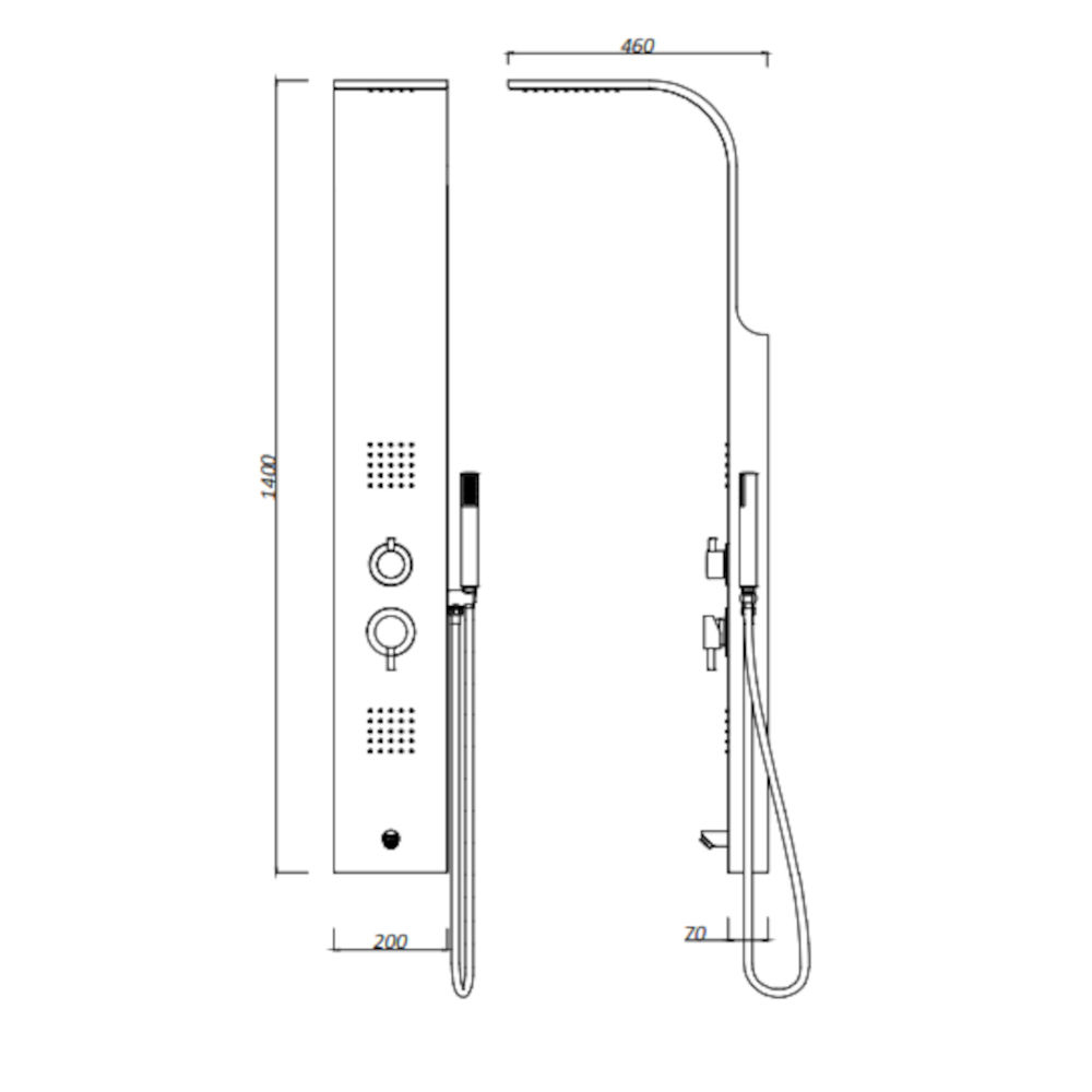Jaq Brushed Stainless Steel Shower Panels Jaquar