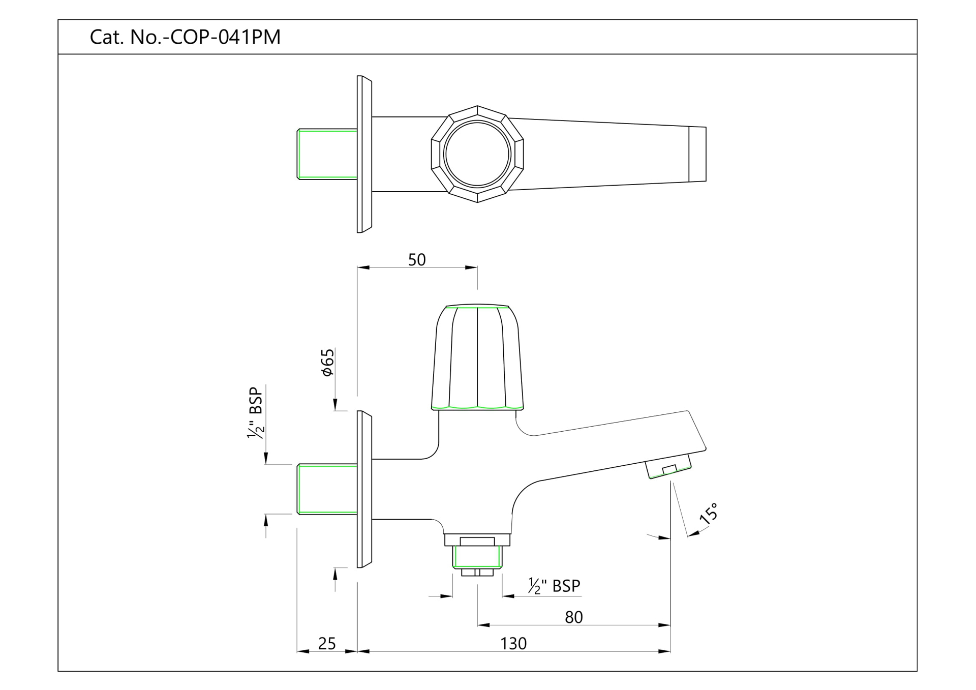 Continental Prime - Two Way Bib Cock Tap | 2 in 1 Tap