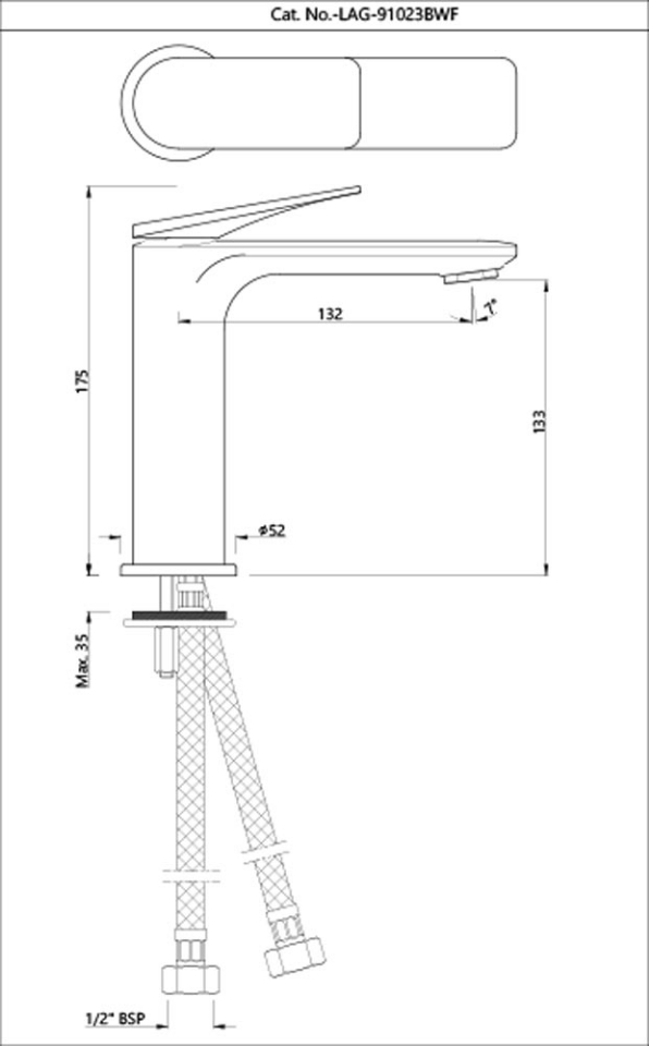 Single Lever Extended Basin Mixer