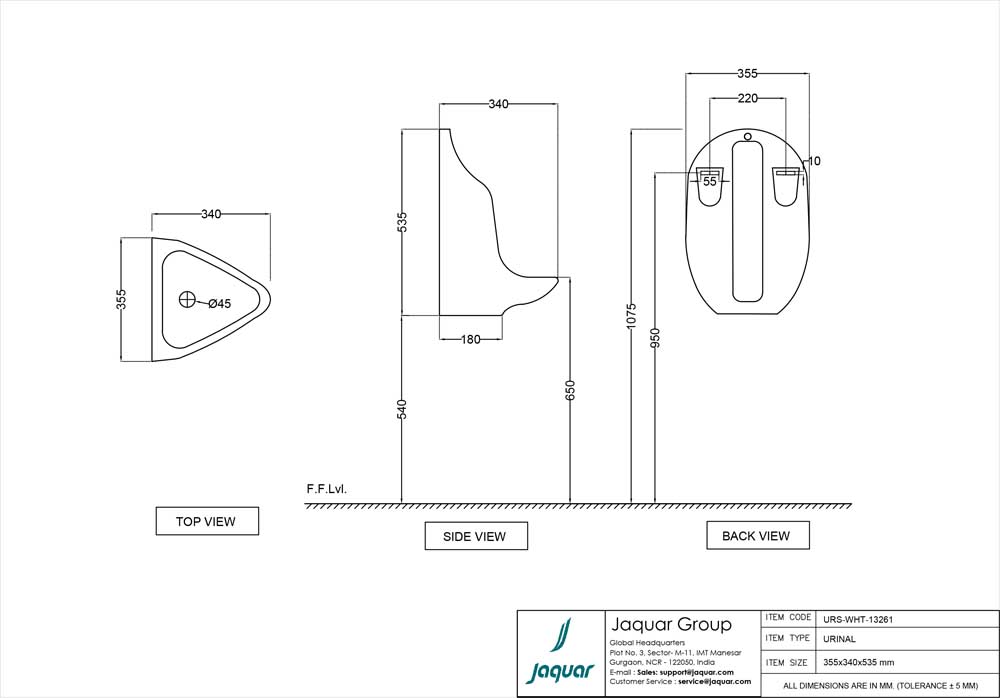 Jaquar Sanitaryware Presents Urinal for Commercial Spaces