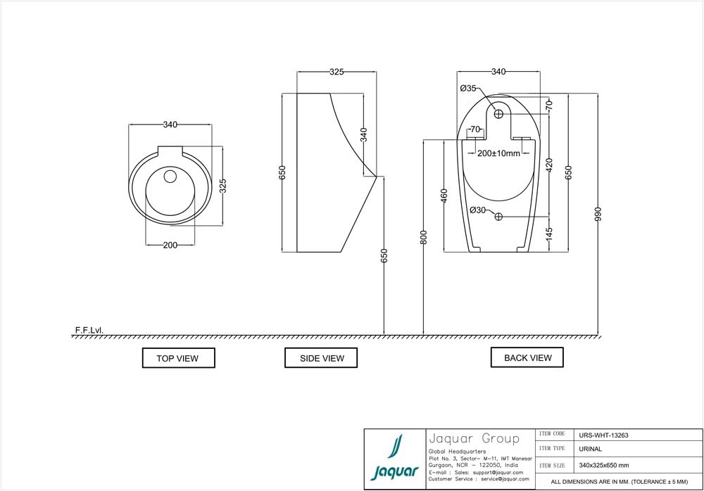 Urinal with Fixing Accessories | Sanitaryware | Jaquar
