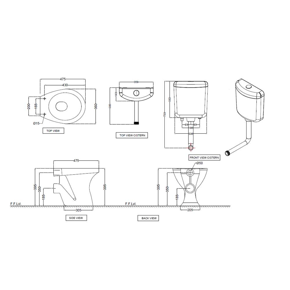 EWC With Wall Hung Cistern | JAQUAR