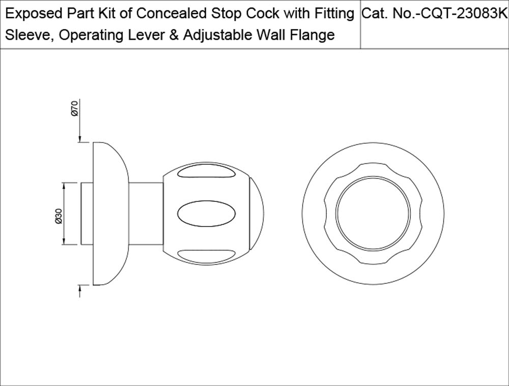 Clarion Exposed part of Concealed StopCock- ALD-083/89FT
