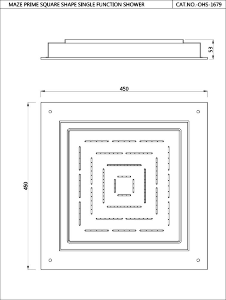 Maze LED Light Overhead Square Shower for Bathrooms