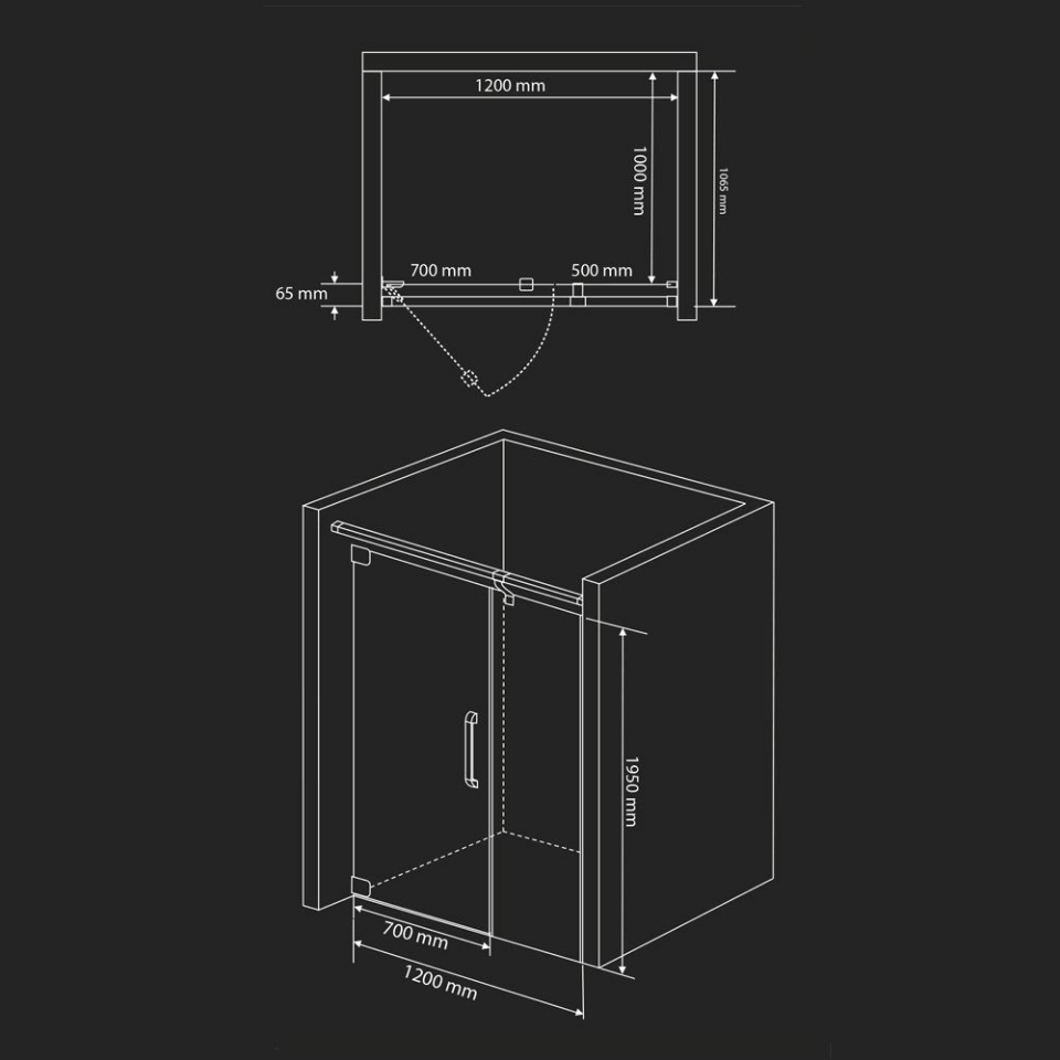 Ritz Wall To Wall Shower Enclosure | 800-1200mm