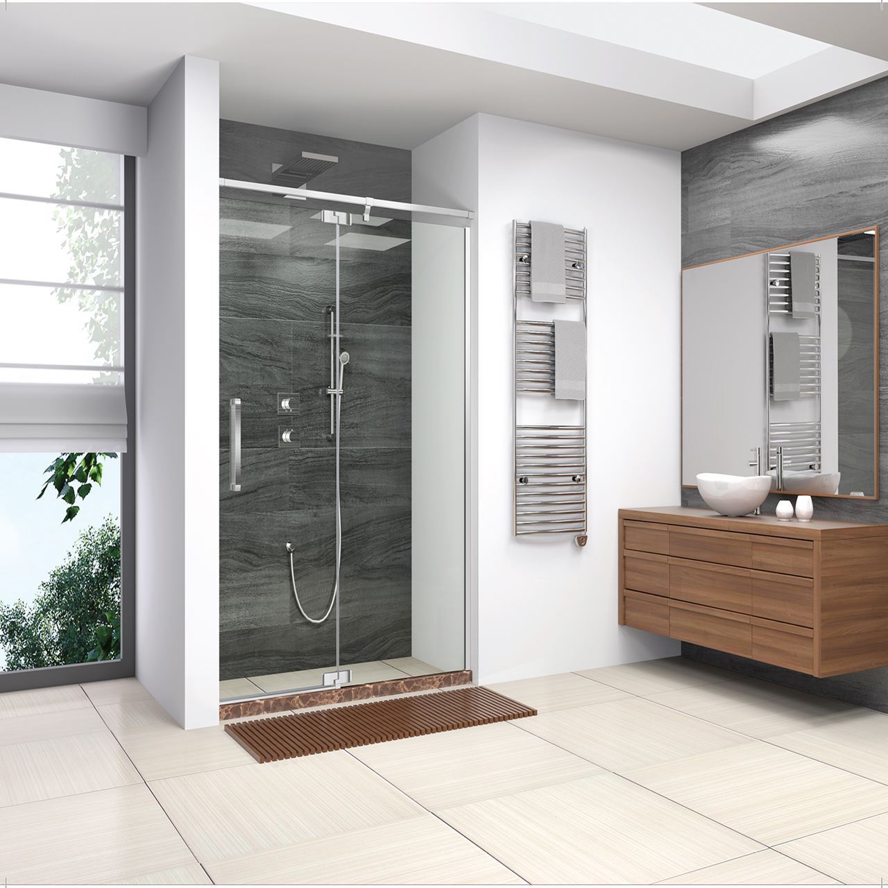 RITZ Wall to Wall 2 Parts Right Hand Shower Enclosure