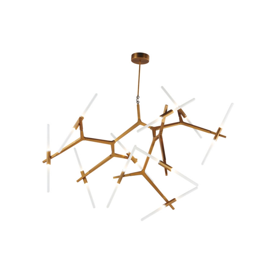 Jaquar 80W 20 Light Frosted Glass Pendant In Matt Gold Finish Jaquar jaquar-80w-20-light-frosted-glass-pendant-in-matt-gold-finish-jaquar
