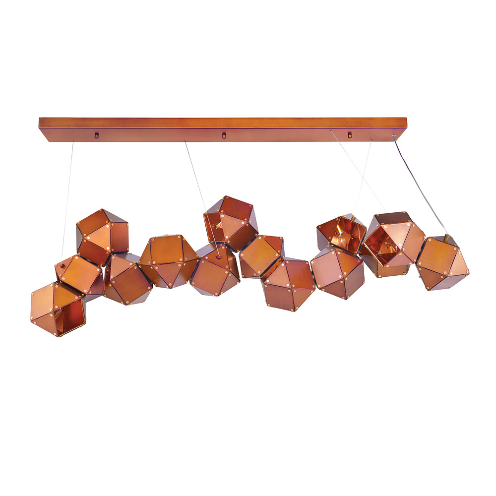 10 Hexagon style Pendents Light | Copper / Brass Finish