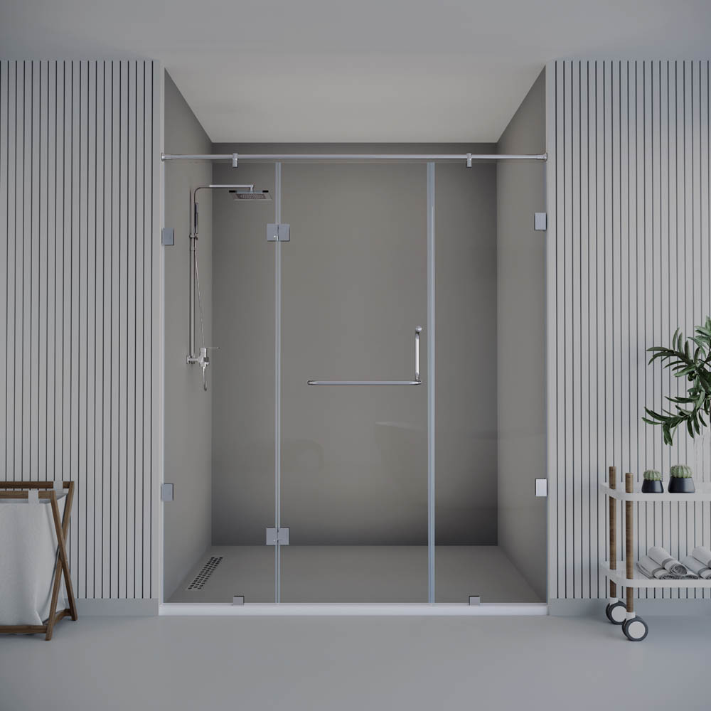 3 Part Wall To Wall Frameless Shower Enclosure 1200 1600 Jaquar