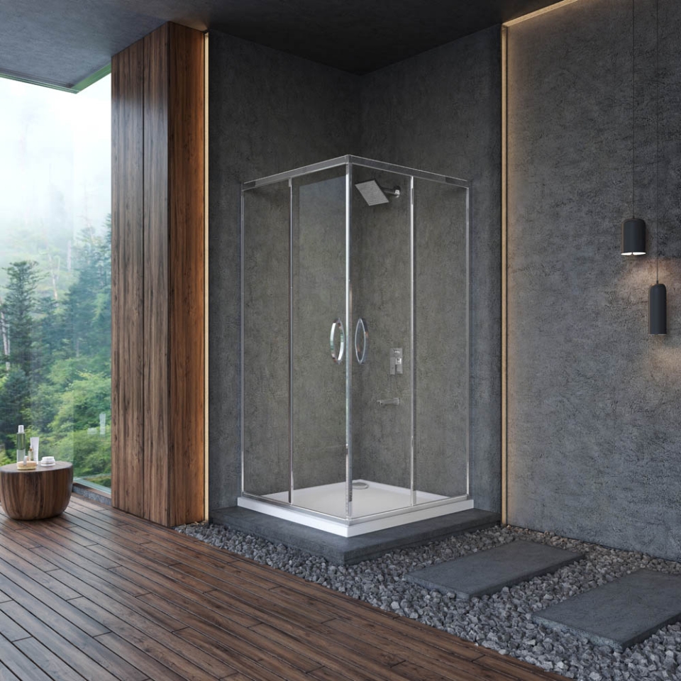 Corner Glass Shower Enclosure With Sliding Doors Jaquar