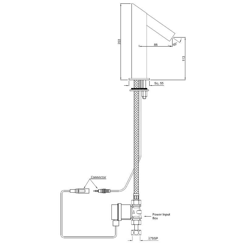 Washbasin Mount Sensotronic Sensor Square Shaped Faucet