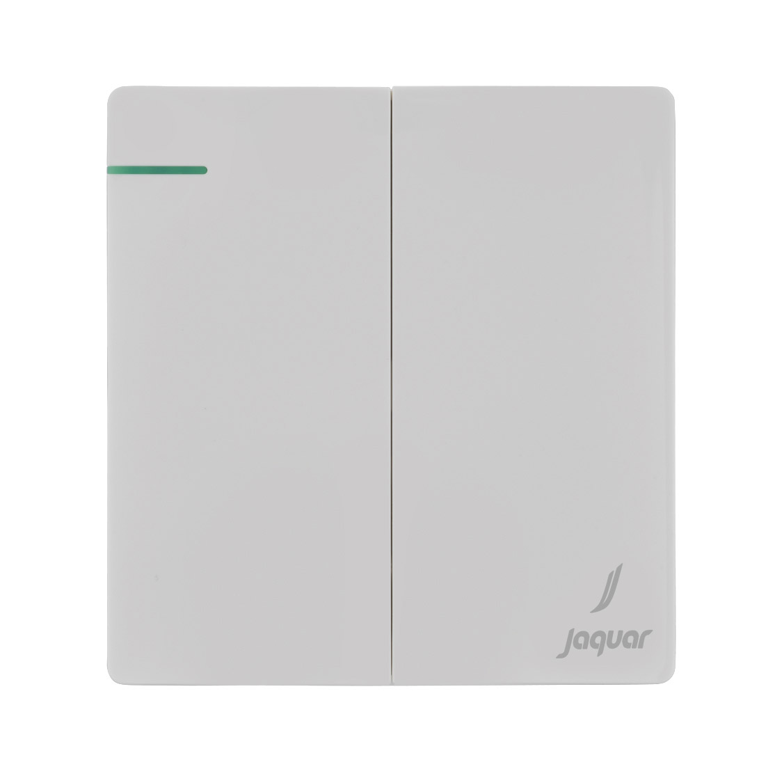 Karbonic White Color 2 Gang 2 Way Electric Switch | Jaquar