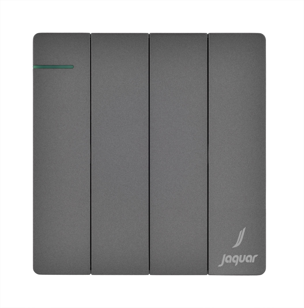 Karbonic Grey Finish Four Gang 2 Way Electric Switch | Jaquar