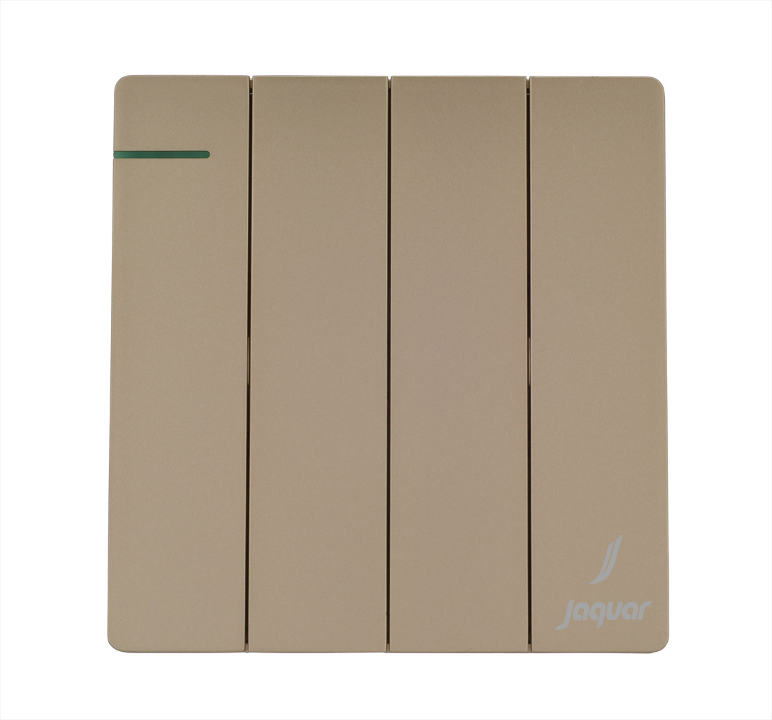 Karbonic Gold Color Four Gang Two Way Electric Switch | Jaquar